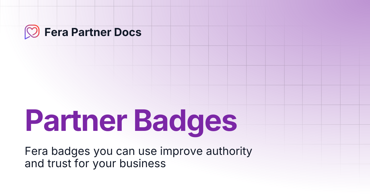 Partner Badges | Fera Partner Docs